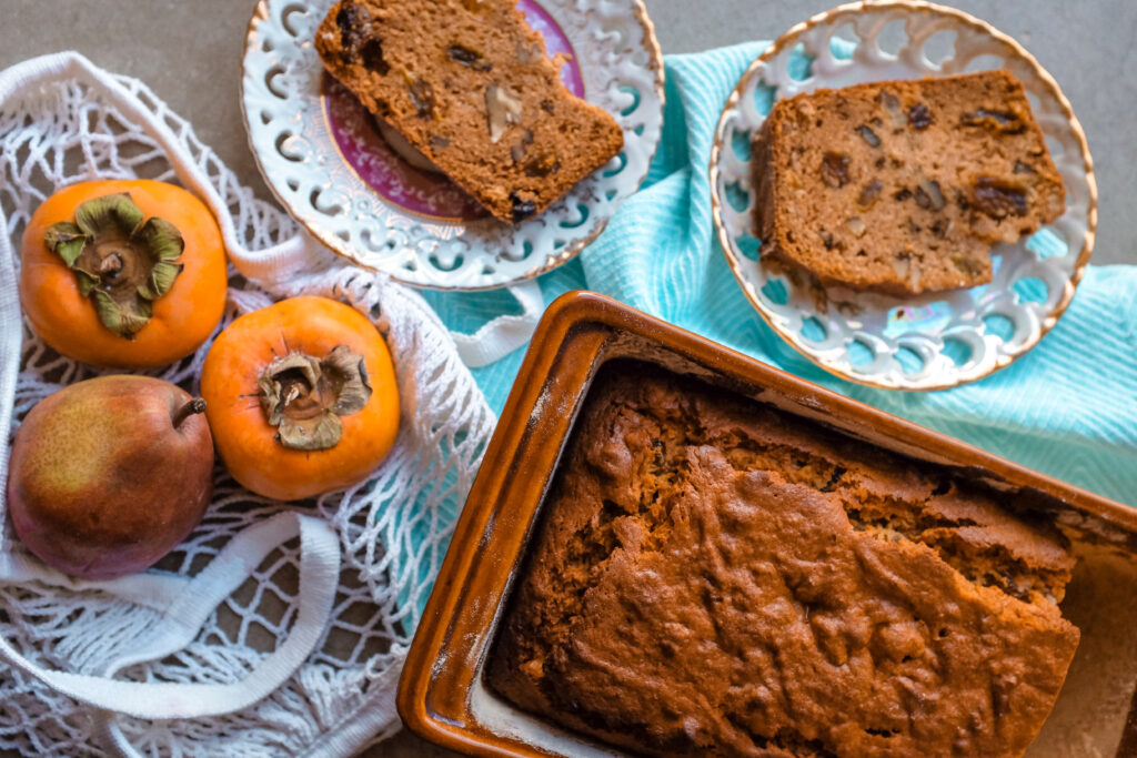 Easy persimmon & pear bread – celebrate Winter produce — California to ...